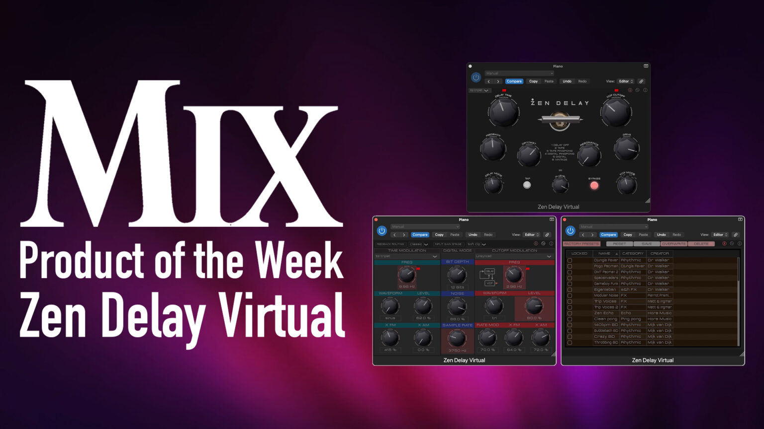 Erica Synths Zen Delay Virtual - Mix Product of the Week - Mixonline