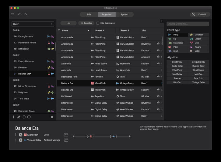 H90 Control Bluetooth app for iPad for Eventide H90 Harmonizer® pedal ...