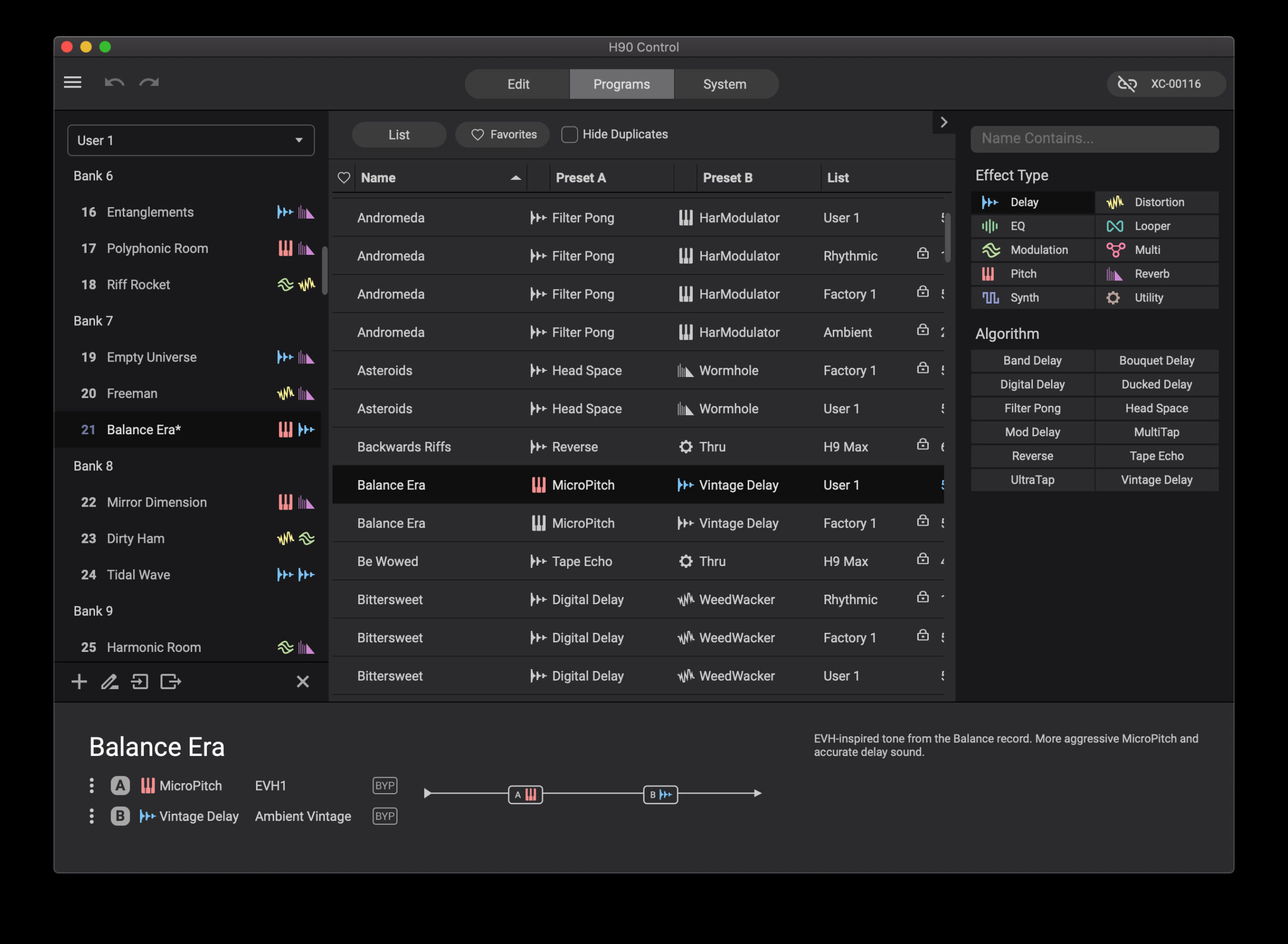 H90 Control Bluetooth app for iPad for Eventide H90 Harmonizer® pedal ...